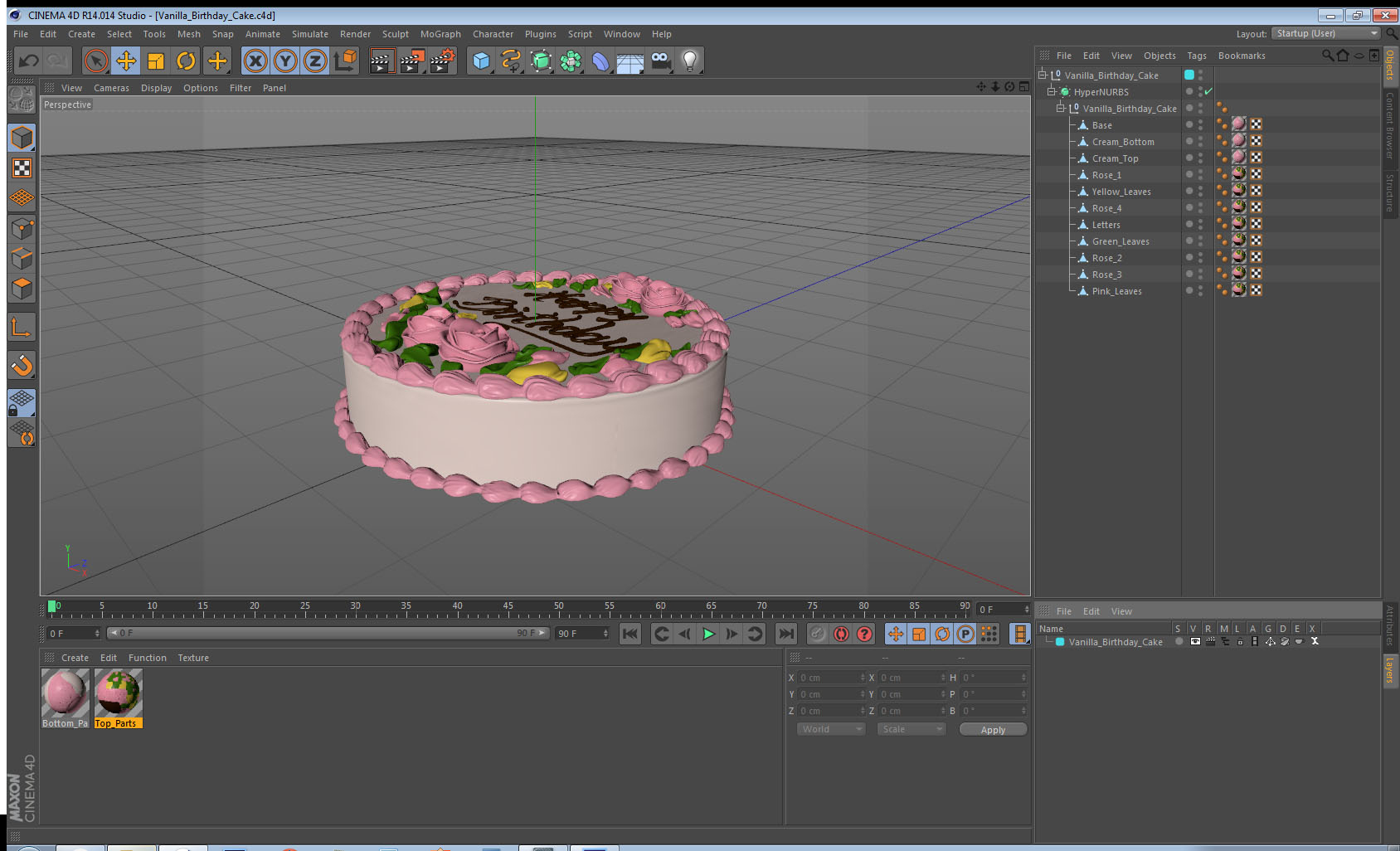 3D vanilla birthday cake - TurboSquid 1387641