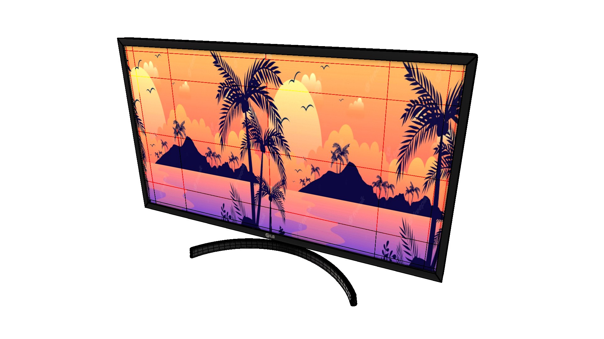 3D LED Monitor TV 3d Model VR Model - TurboSquid 1925056