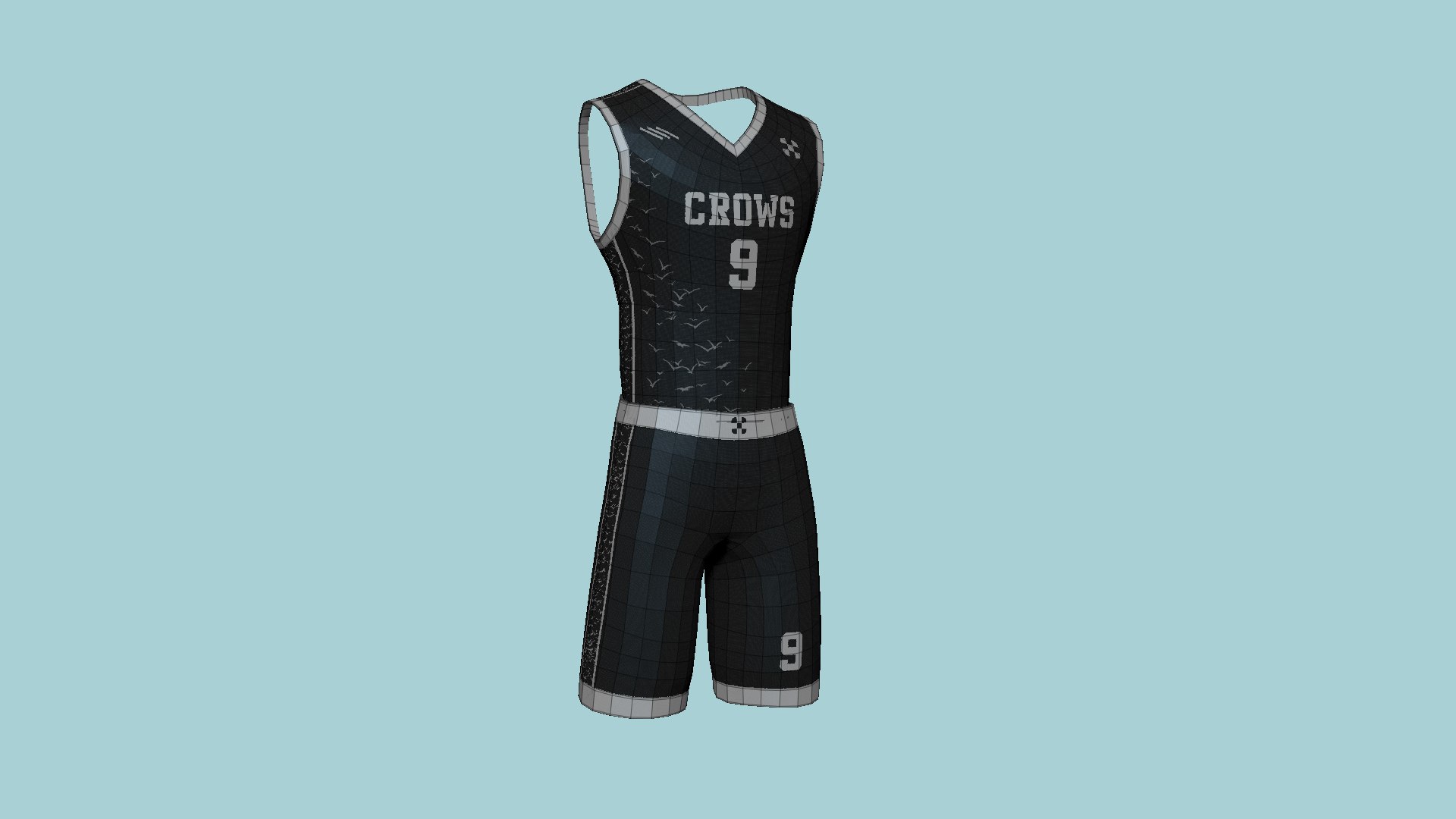 3D Basketball Fantasy Team Crows Uniform - Character Design Model ...