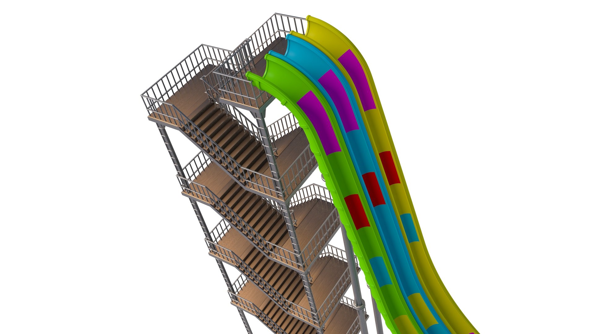 Freefall Water Slide 3D Model - TurboSquid 1772942