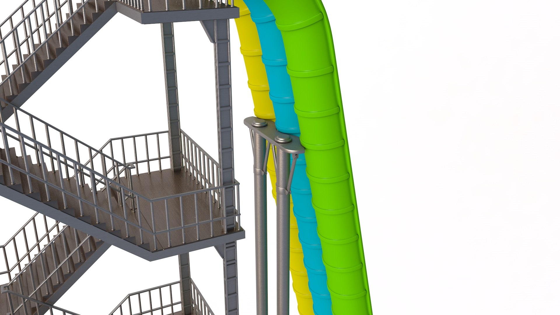 Freefall Water Slide 3D Model - TurboSquid 1772942