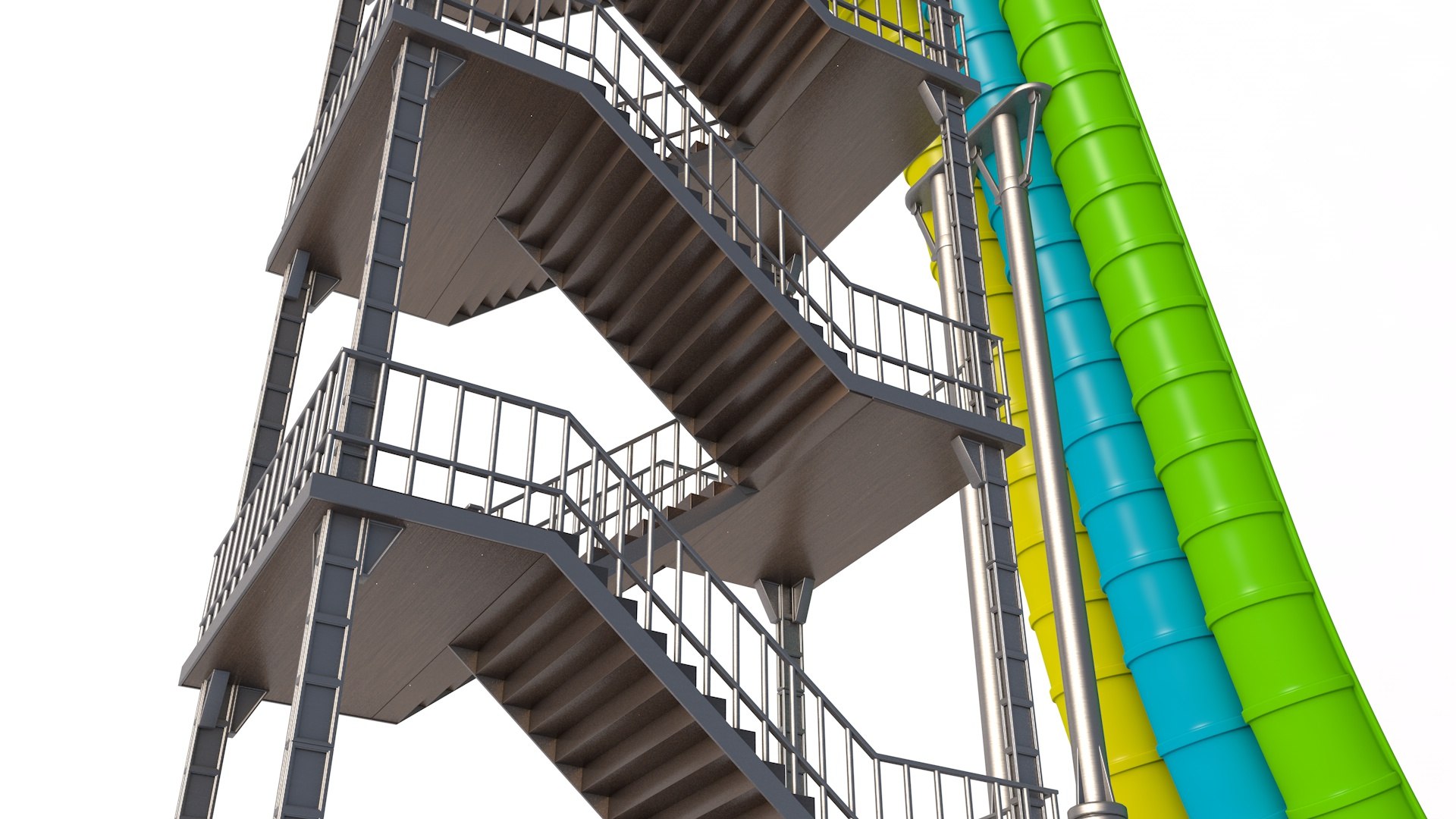 Freefall Water Slide 3D Model - TurboSquid 1772942