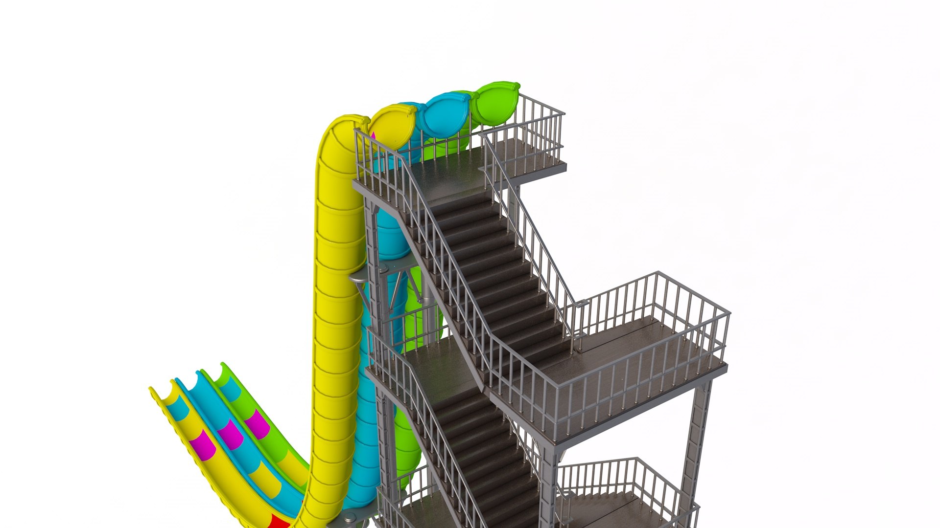 Freefall Water Slide 3D Model - TurboSquid 1772942
