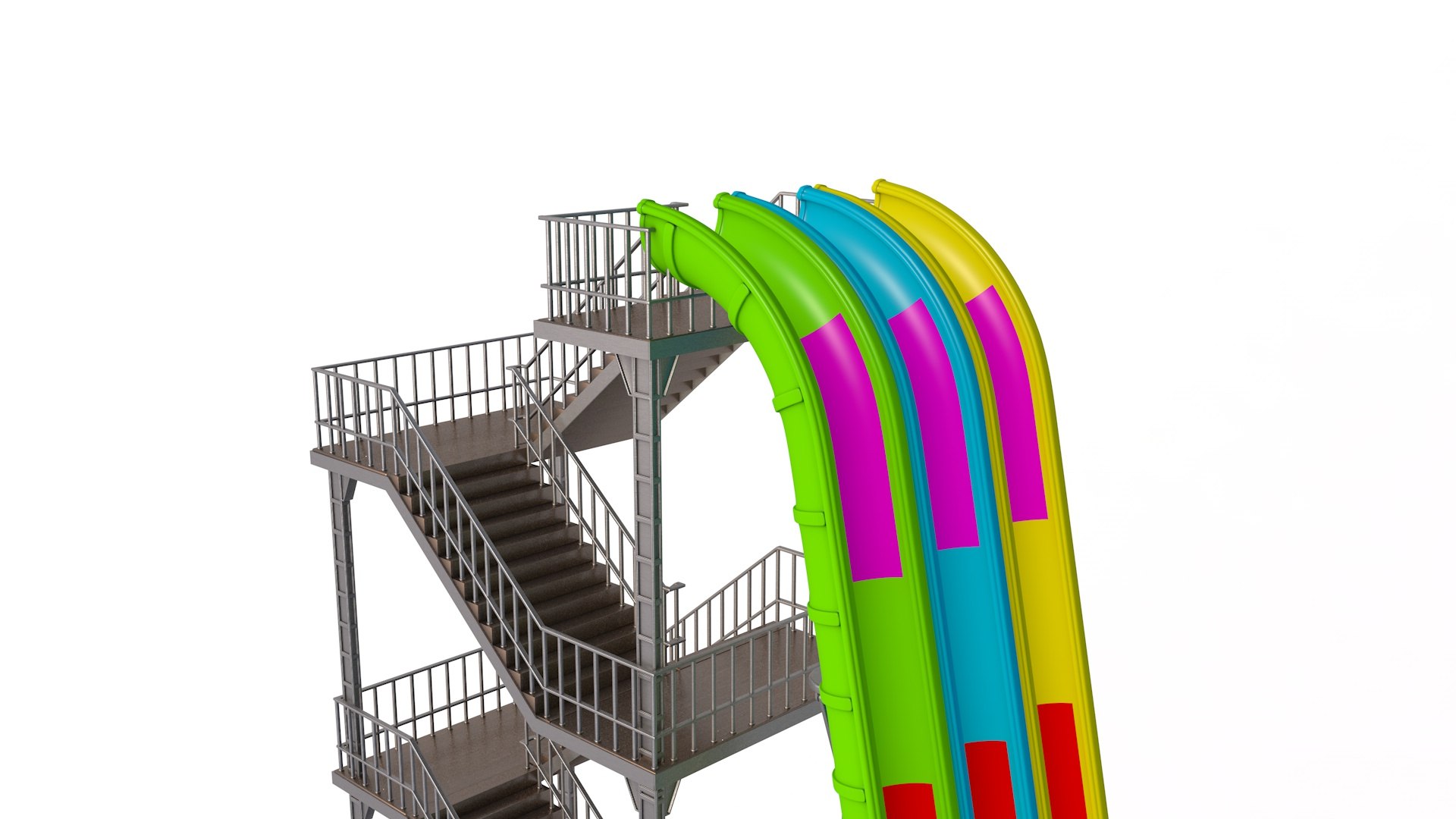 Freefall Water Slide 3D Model - TurboSquid 1772942