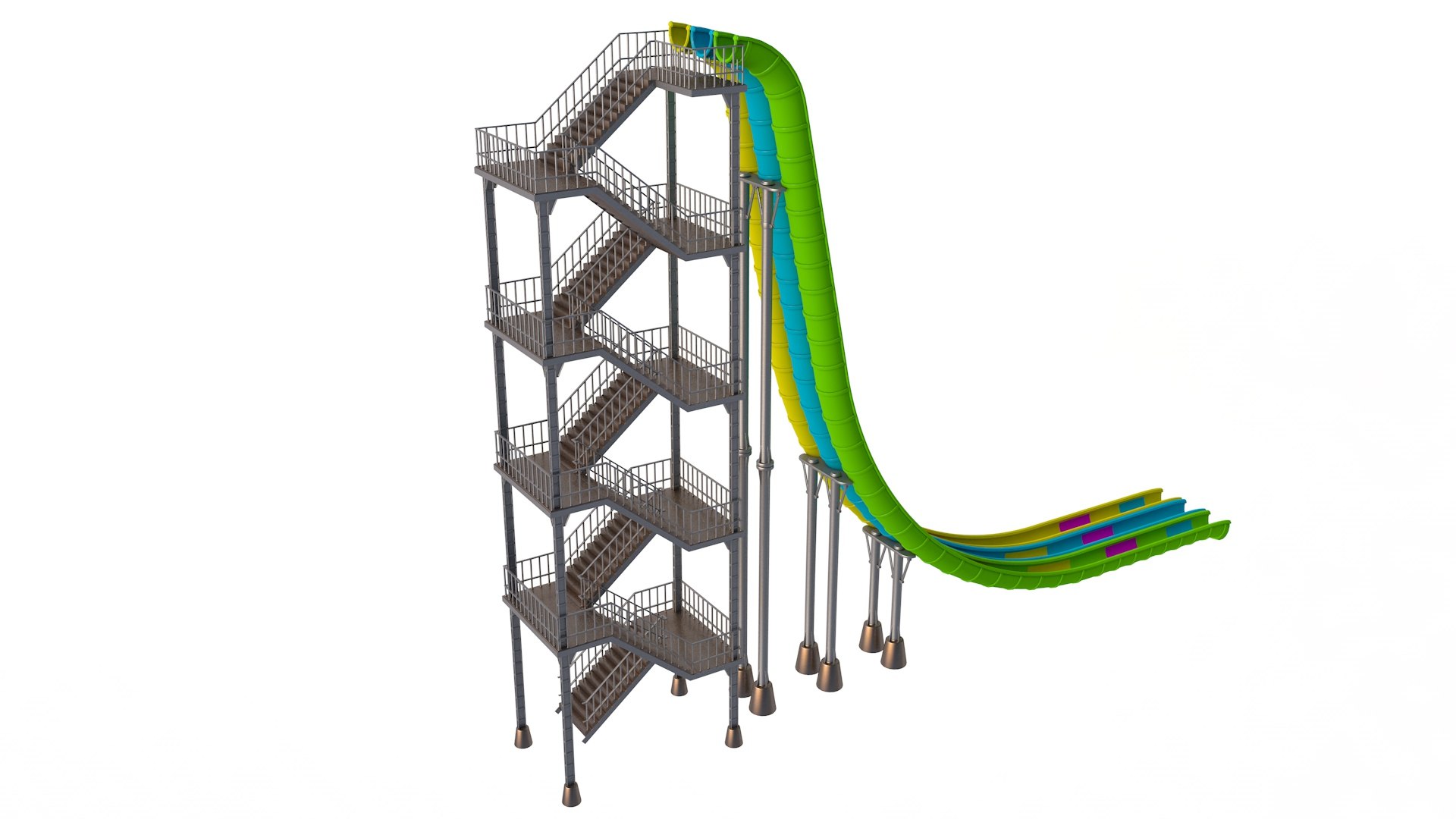 Freefall Water Slide 3D Model - TurboSquid 1772942