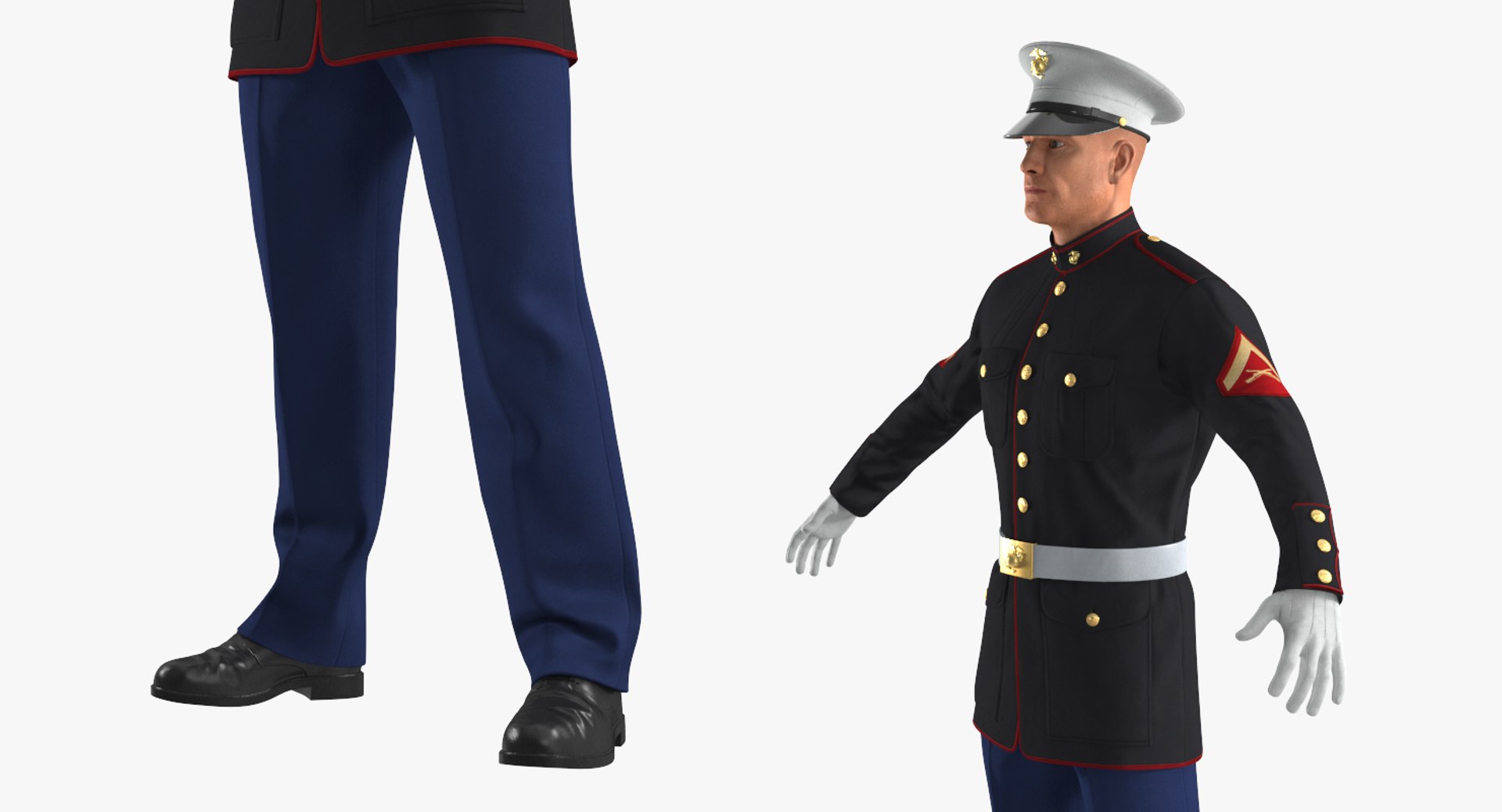 3D marine corps soldier parade model - TurboSquid 1217283