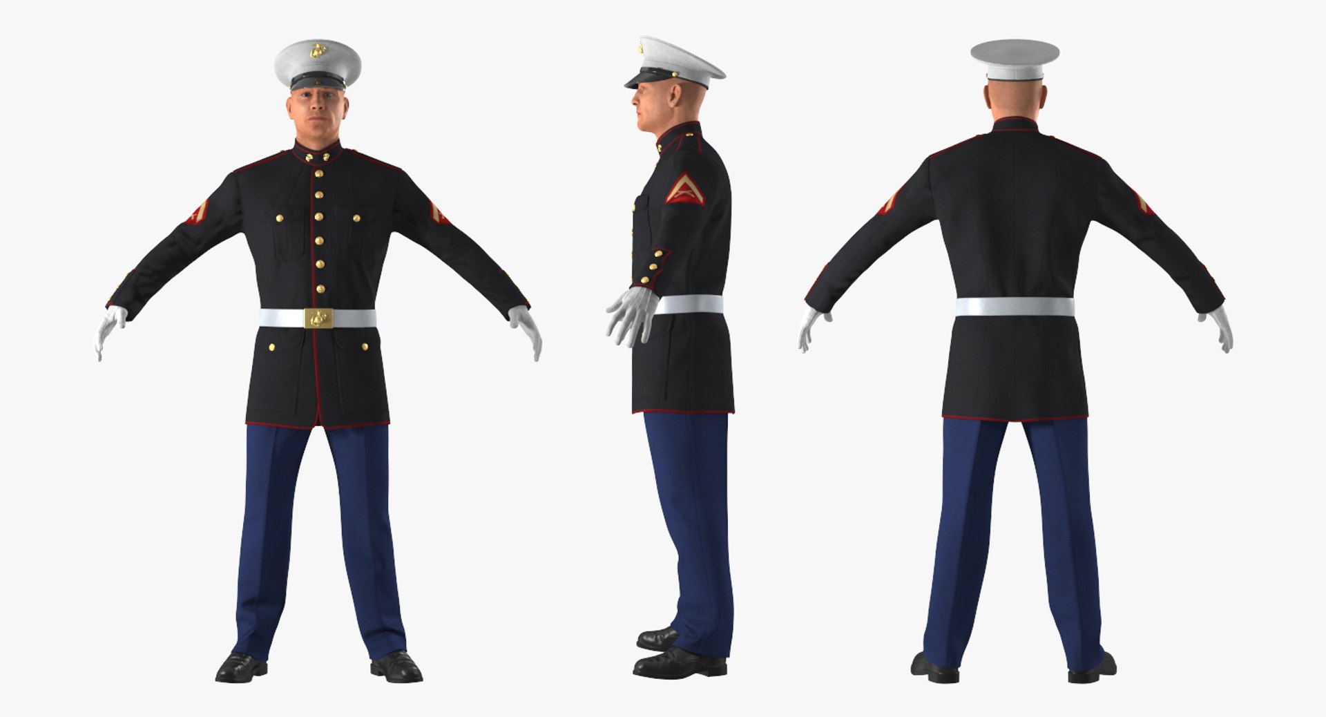 3D marine corps soldier parade model - TurboSquid 1217283