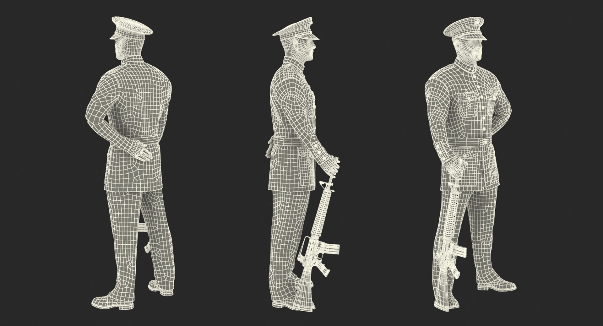 3D marine corps soldier parade model - TurboSquid 1217283