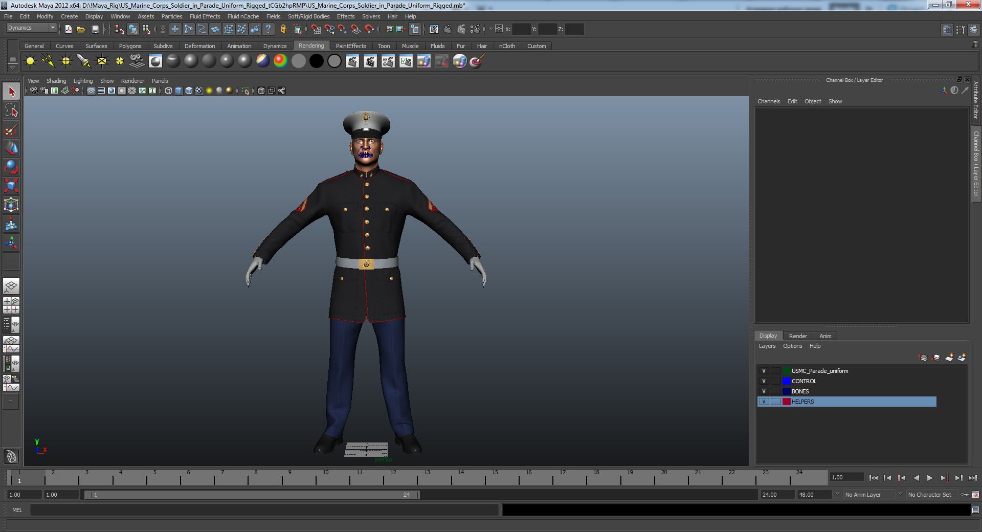 3D marine corps soldier parade model - TurboSquid 1217283