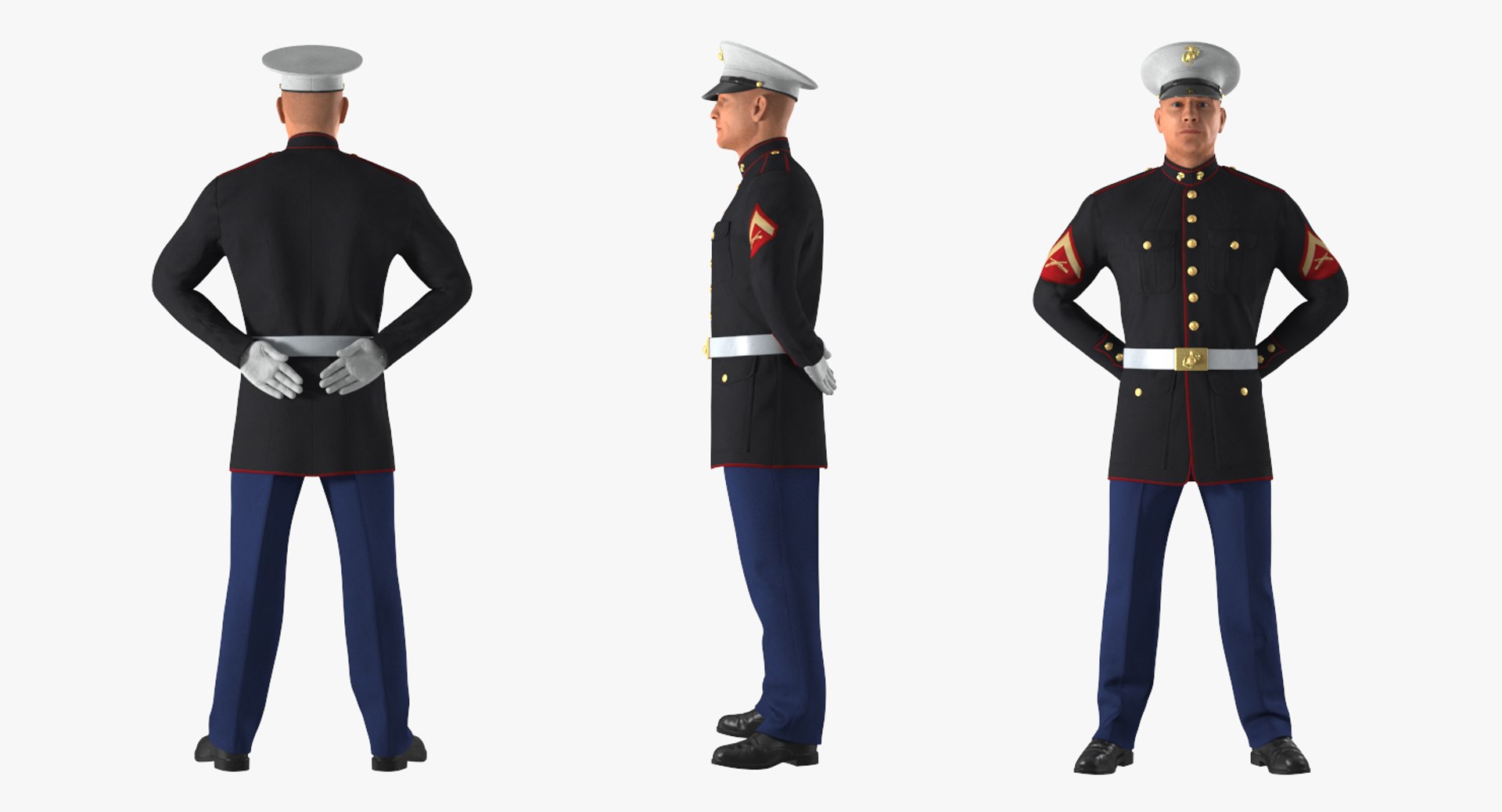 3D marine corps soldier parade model - TurboSquid 1217283