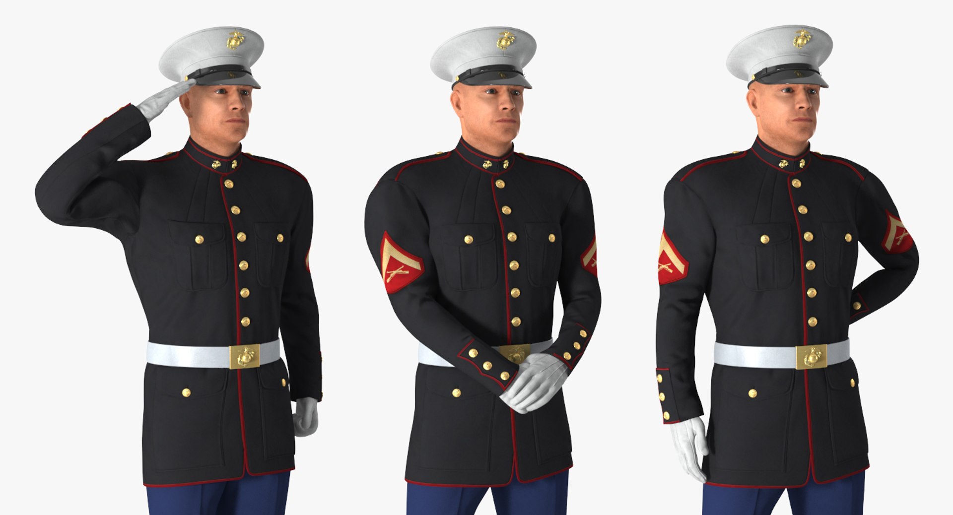 3D marine corps soldier parade model - TurboSquid 1217283