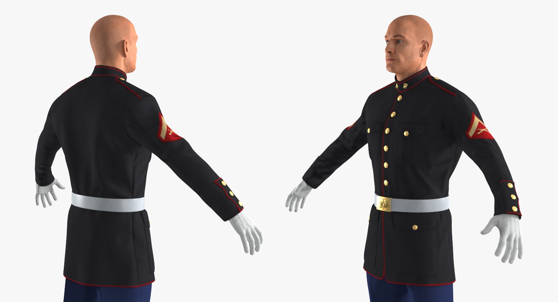 3D marine corps soldier parade model - TurboSquid 1217283