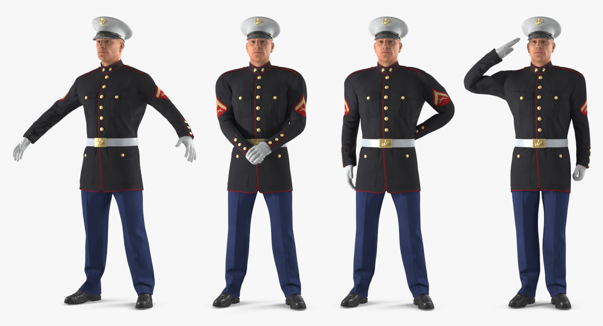 3D marine corps soldier parade model - TurboSquid 1217283