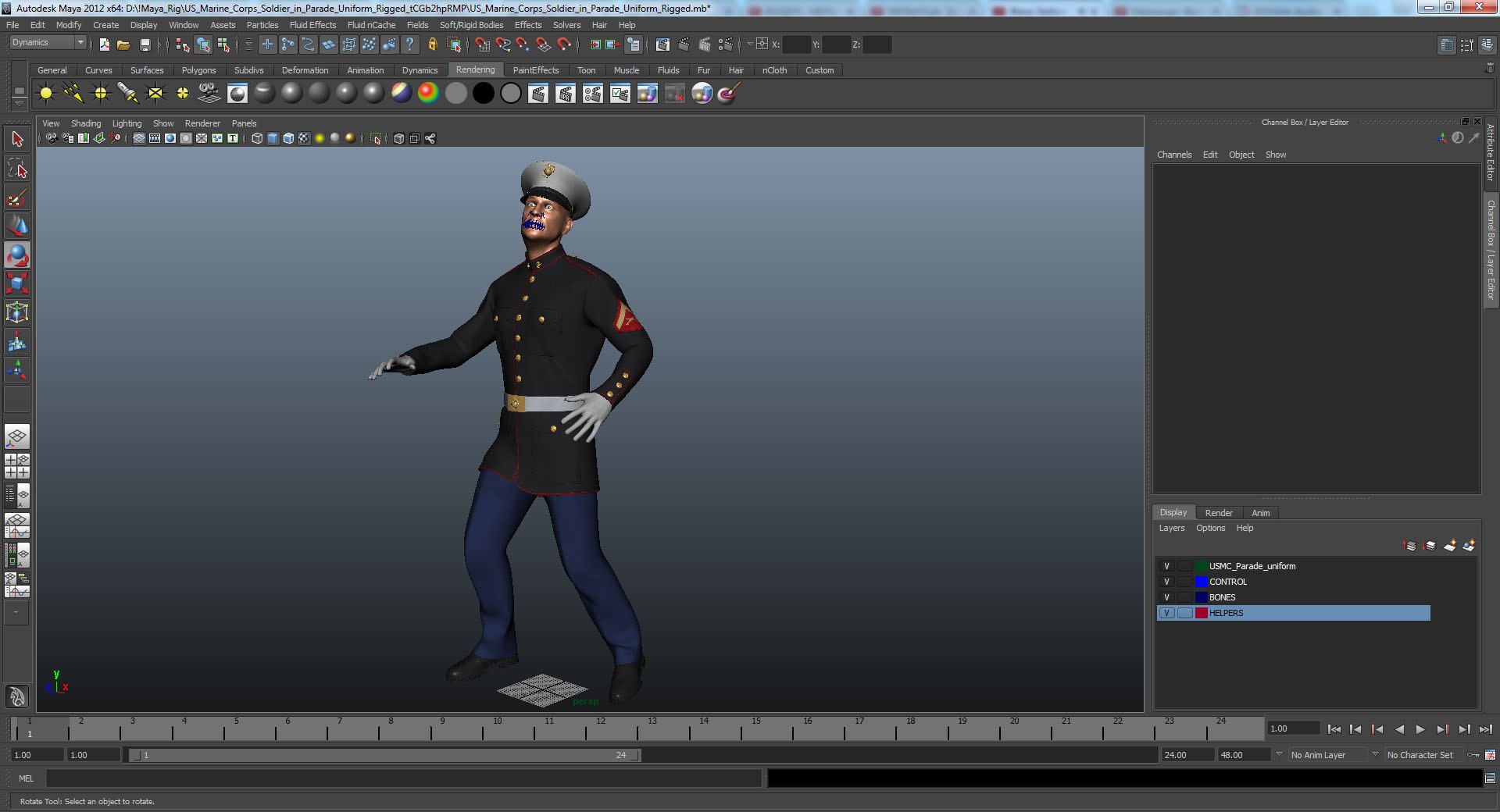 3D marine corps soldier parade model - TurboSquid 1217283