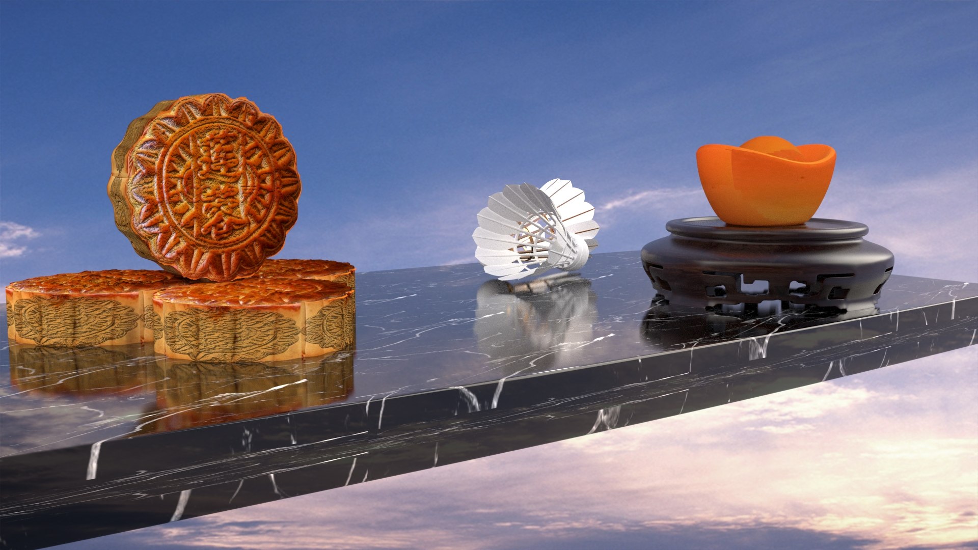 3D Chinese Mooncake - TurboSquid 1844628