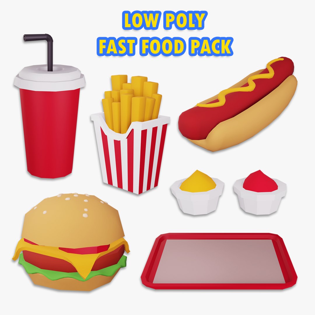 Low Poly Fast Food Asset Pack model - TurboSquid 1893261