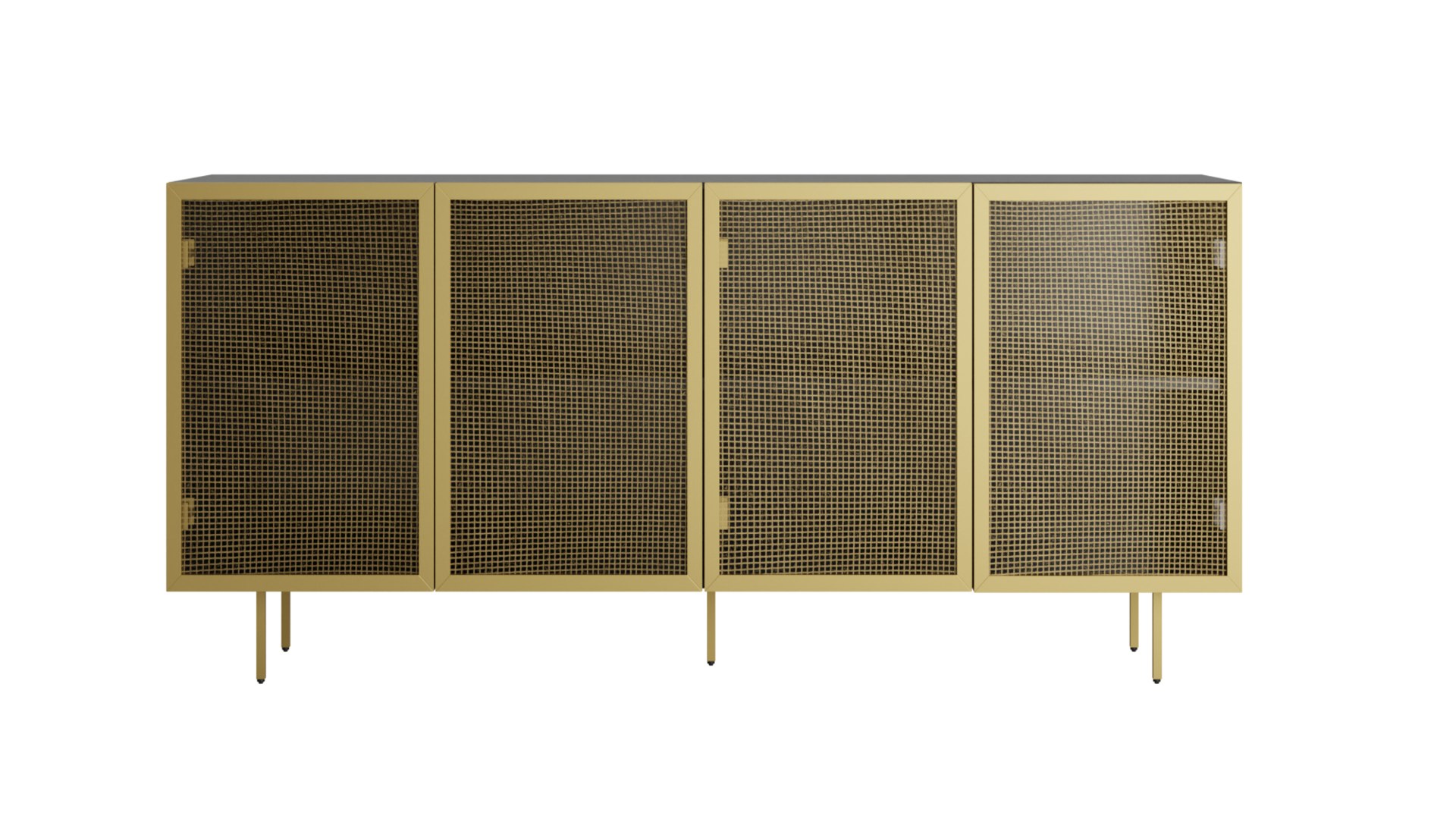 Brass Wire Mesh Cabinet Credenza 3D - TurboSquid 2225854