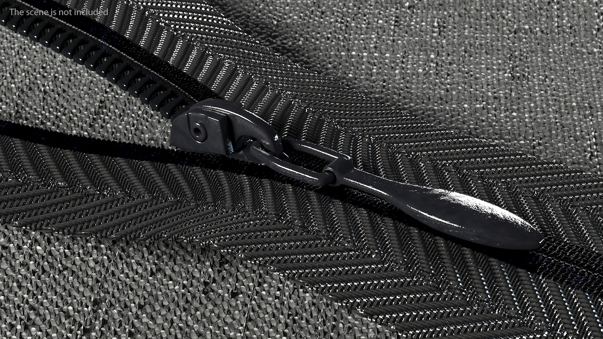 Concealed Zipper with Slider Black 3D model - TurboSquid 1832876