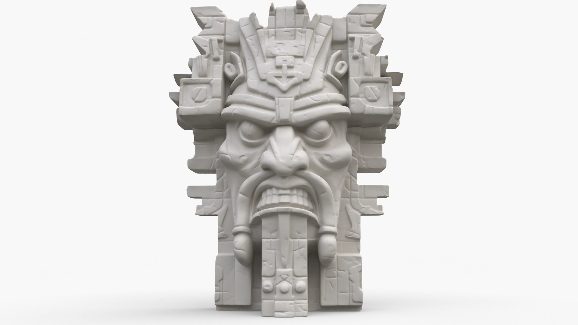 3D Collection 3 Aztec Stone Heads Model - TurboSquid 2201811