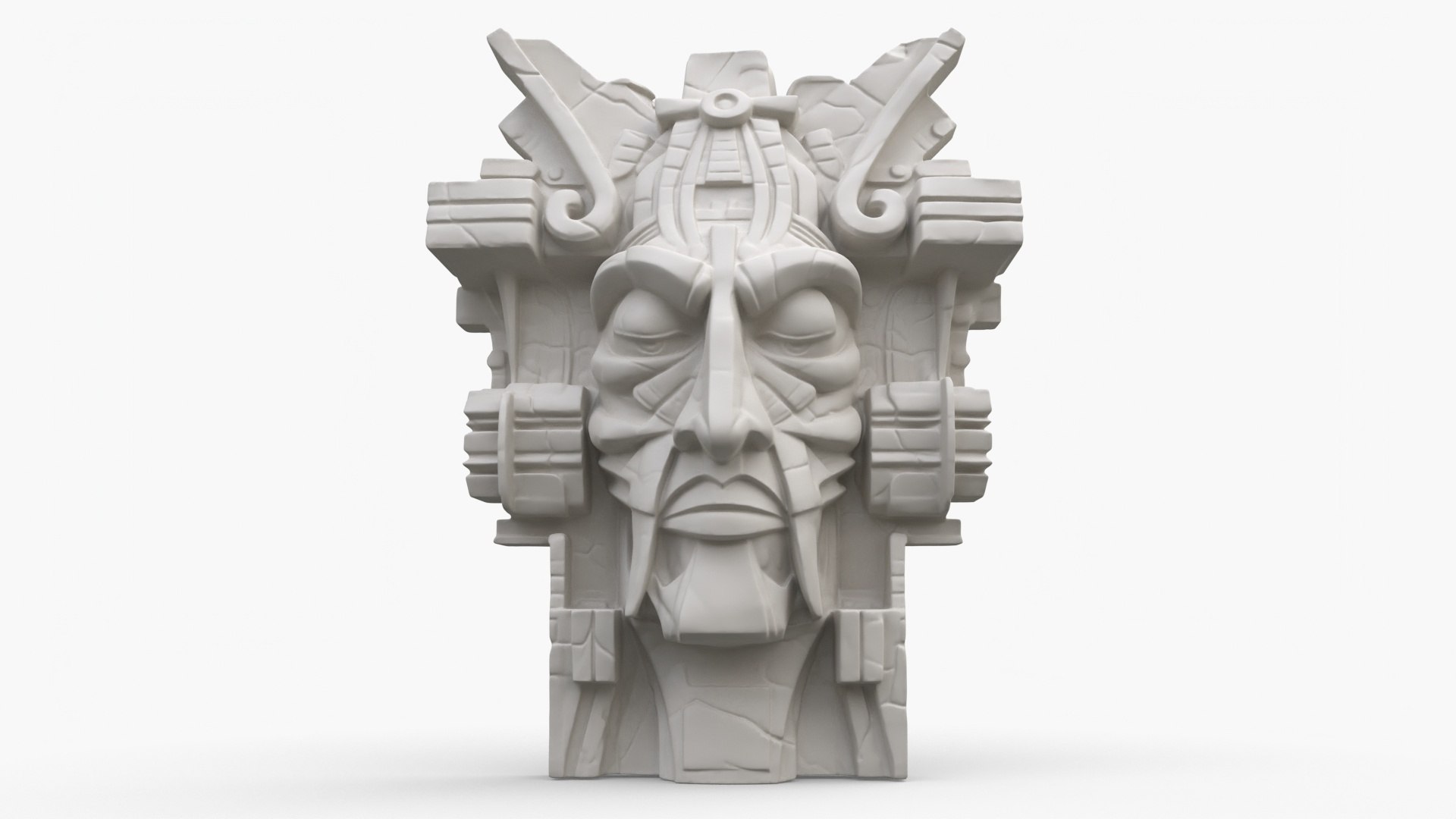 3D Collection 3 Aztec Stone Heads Model - TurboSquid 2201811