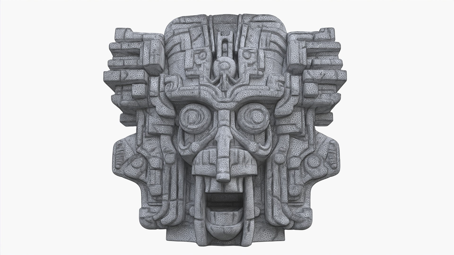 3D Collection 3 Aztec Stone Heads Model - TurboSquid 2201811