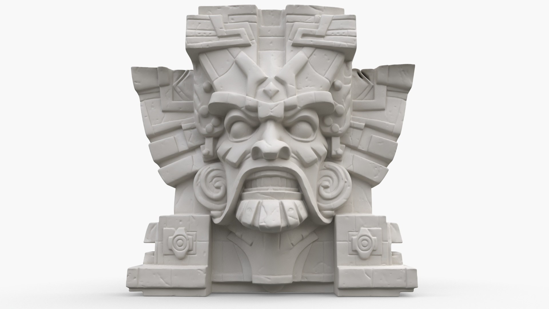 3D Collection 3 Aztec Stone Heads Model - TurboSquid 2201811