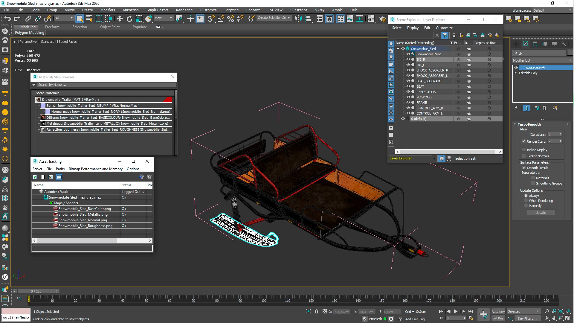 Snowmobile Sled 3D Model - TurboSquid 2273687