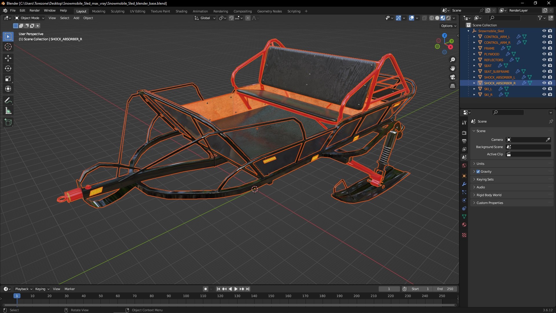 Snowmobile Sled 3D Model - TurboSquid 2273687