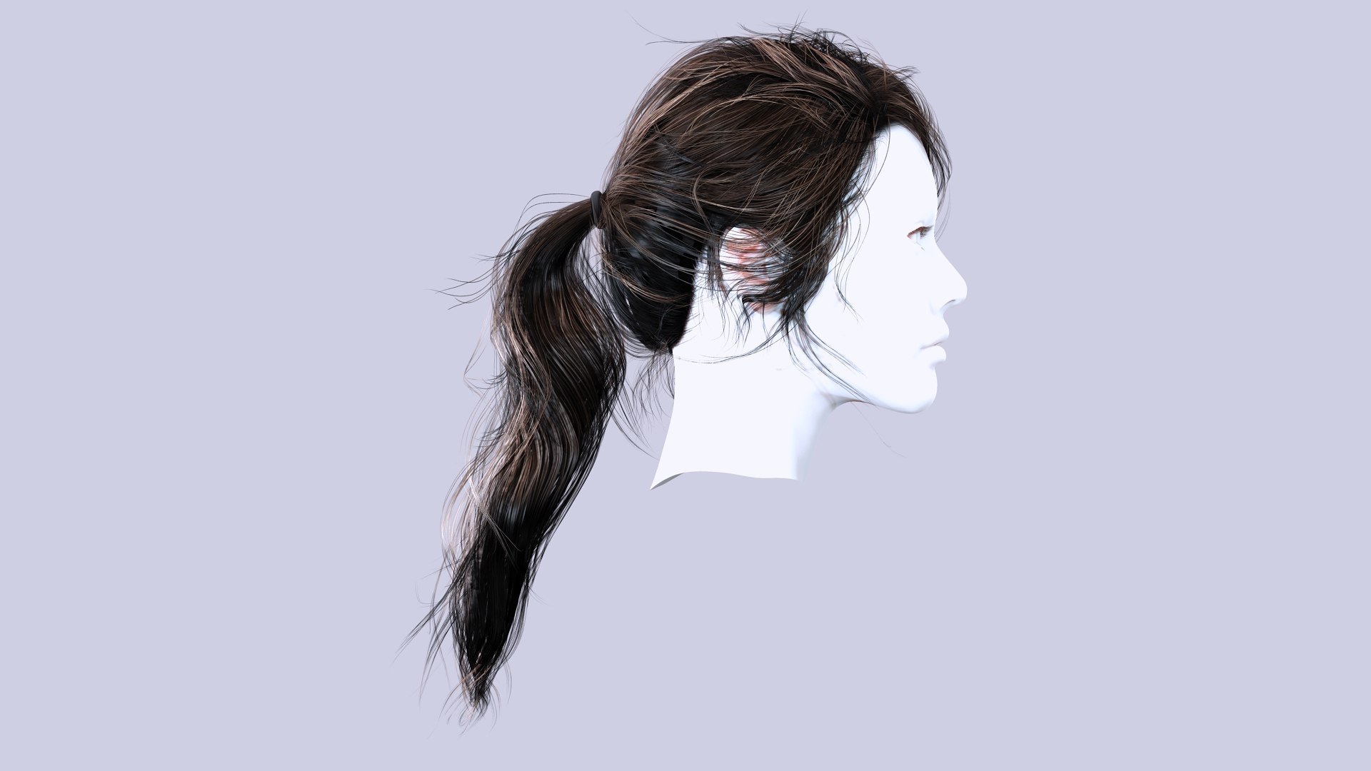 3D Ponytail Model Hair cards Low-poly - TurboSquid 2139365