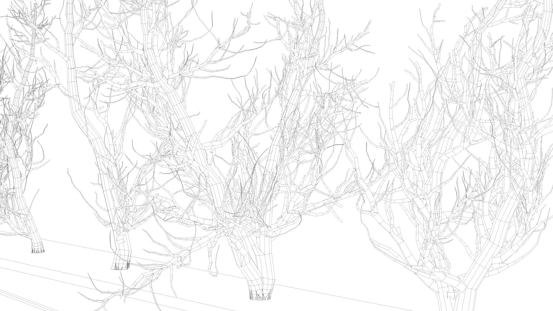 3D Root 5 Trees Low-poly - TurboSquid 1774677