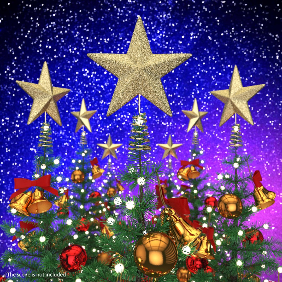 Gold Star Tree Topper 3D Model - TurboSquid 1457682