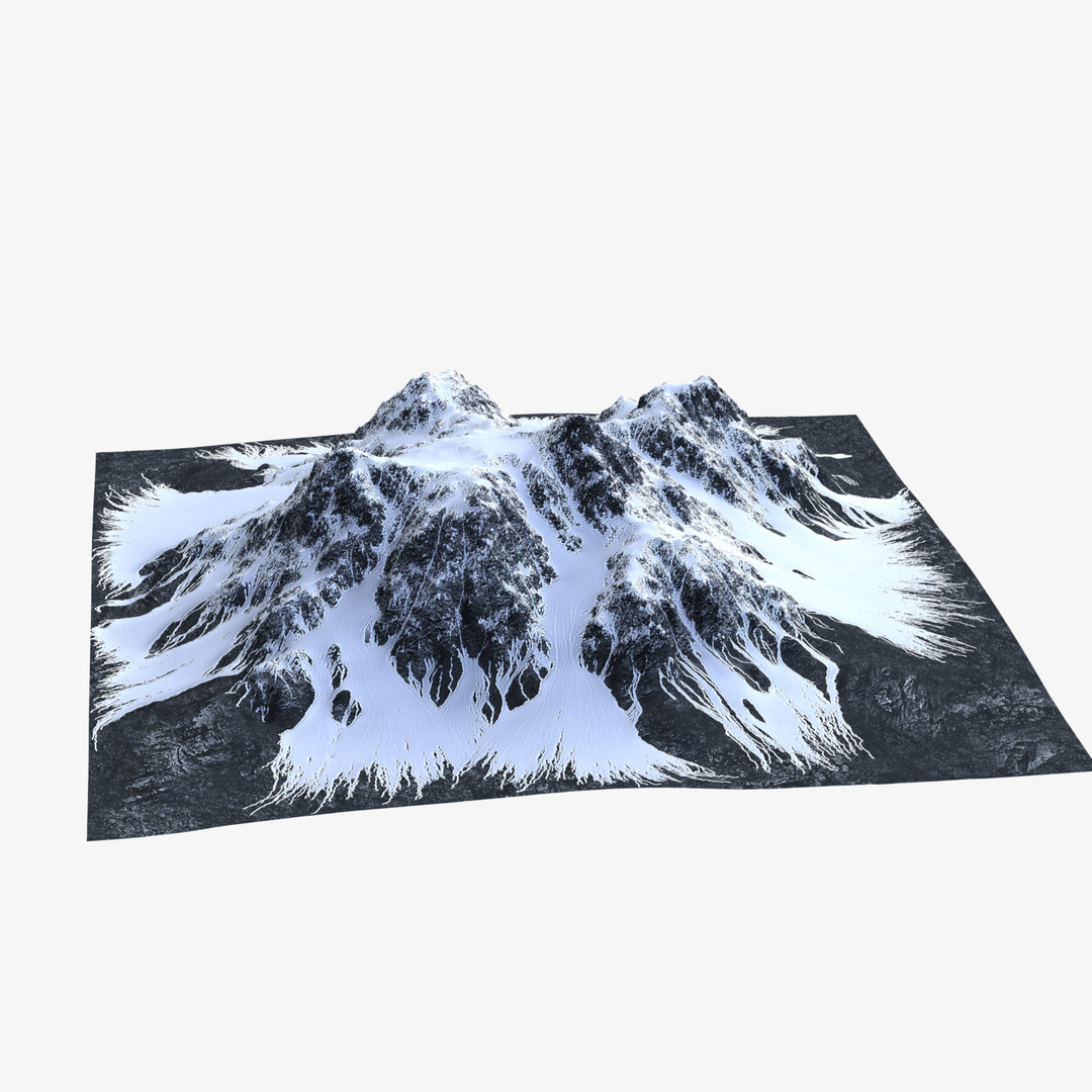 obj snow mountain landscape displacement