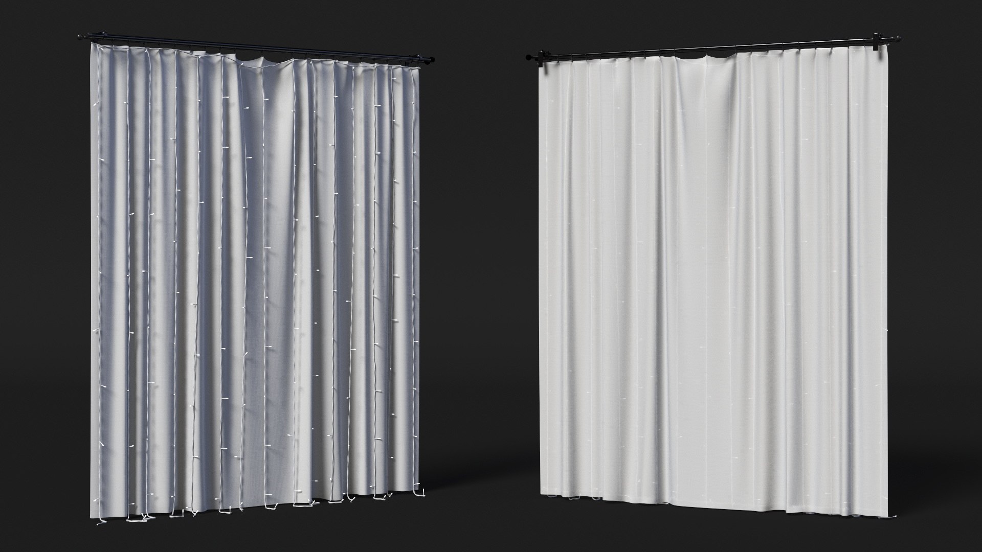 3D LED Window Curtain Garland White - TurboSquid 2118217