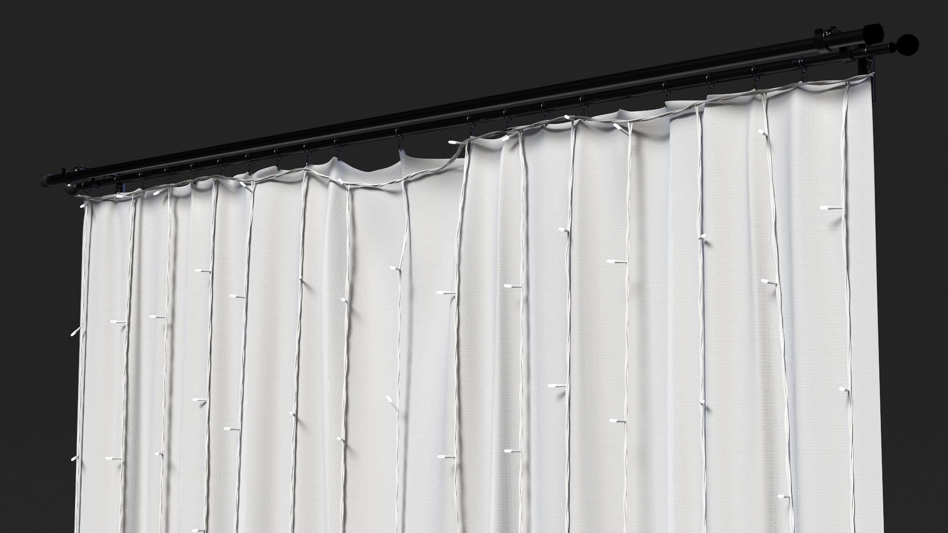 3D LED Window Curtain Garland White - TurboSquid 2118217