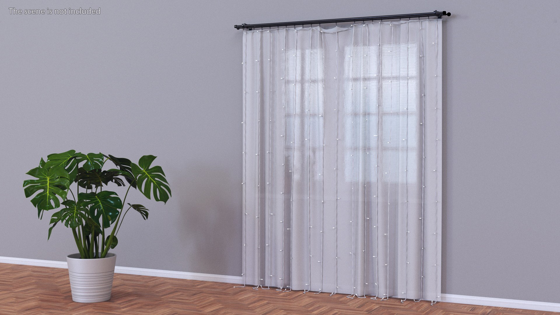 3D LED Window Curtain Garland White - TurboSquid 2118217