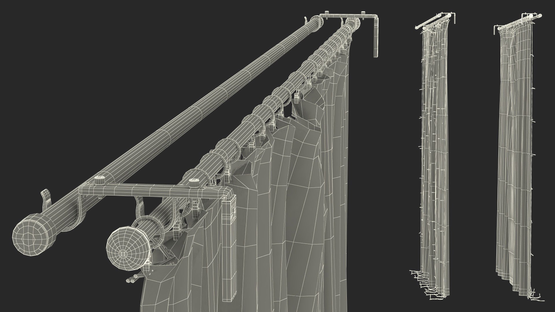 3D LED Window Curtain Garland White - TurboSquid 2118217