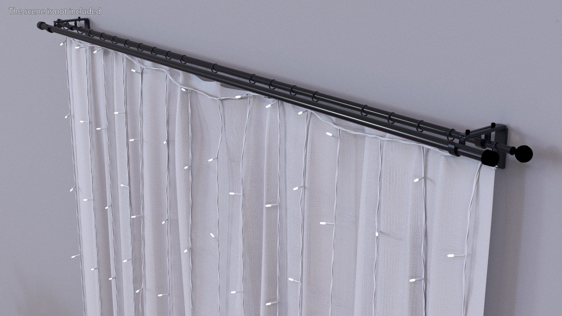 3D LED Window Curtain Garland White - TurboSquid 2118217
