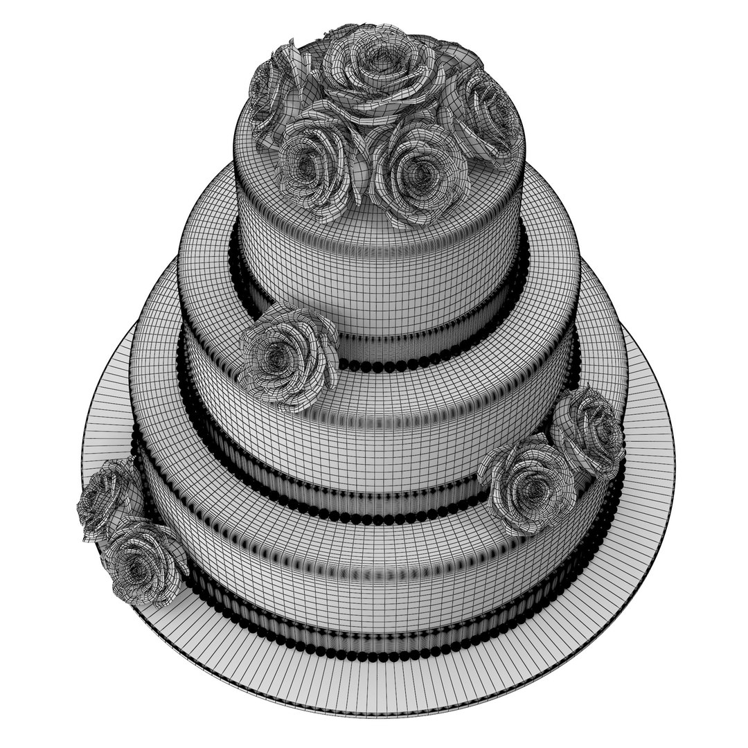 3D White Wedding Cake Model - TurboSquid 1384490
