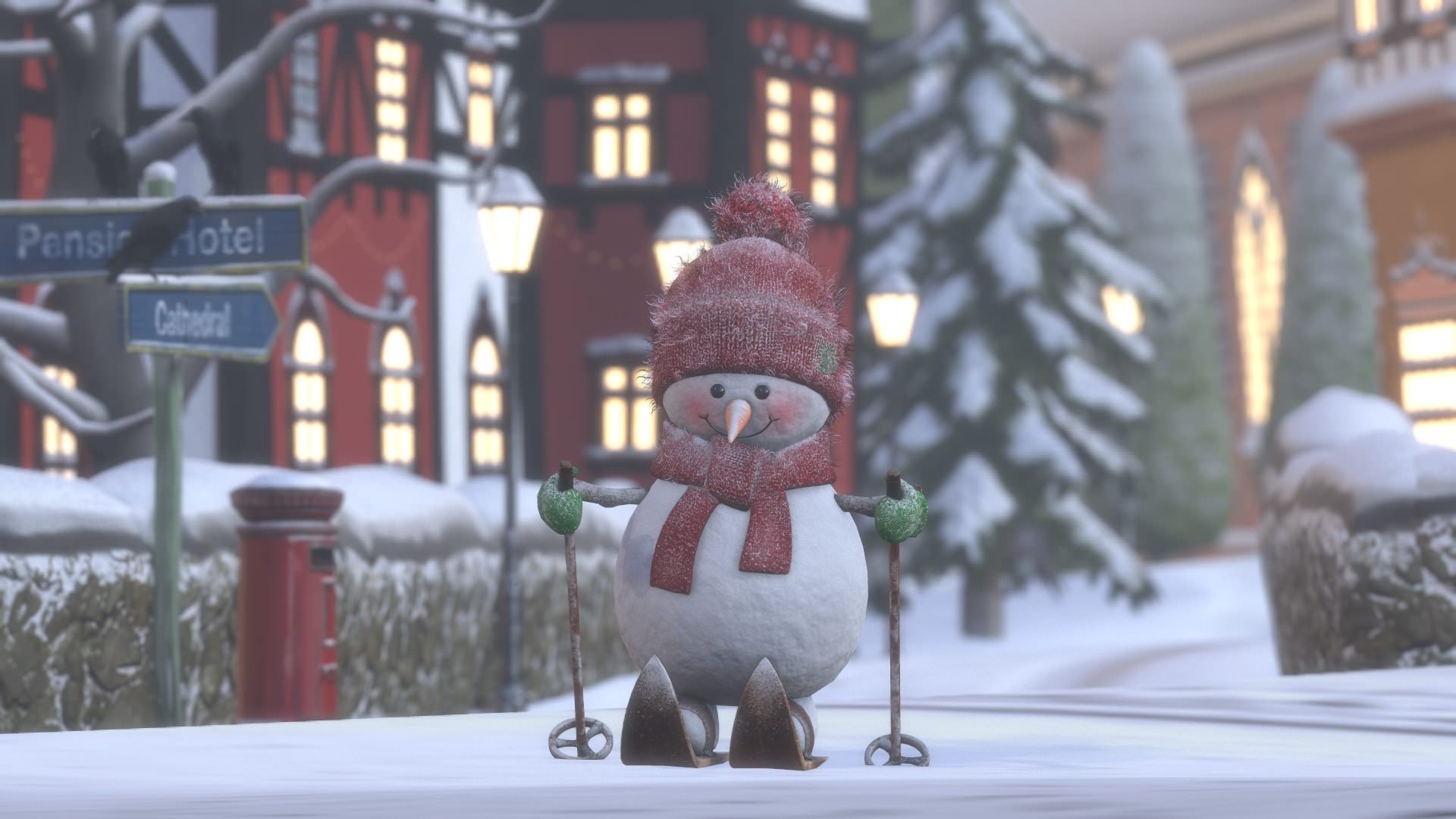 3D Snowman Skier Model - TurboSquid 1505041