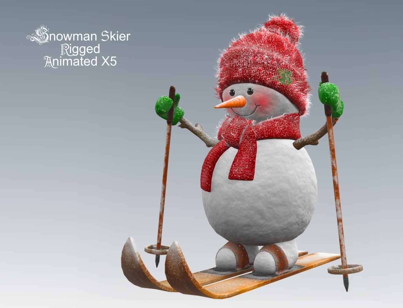 3D Snowman Skier Model - TurboSquid 1505041