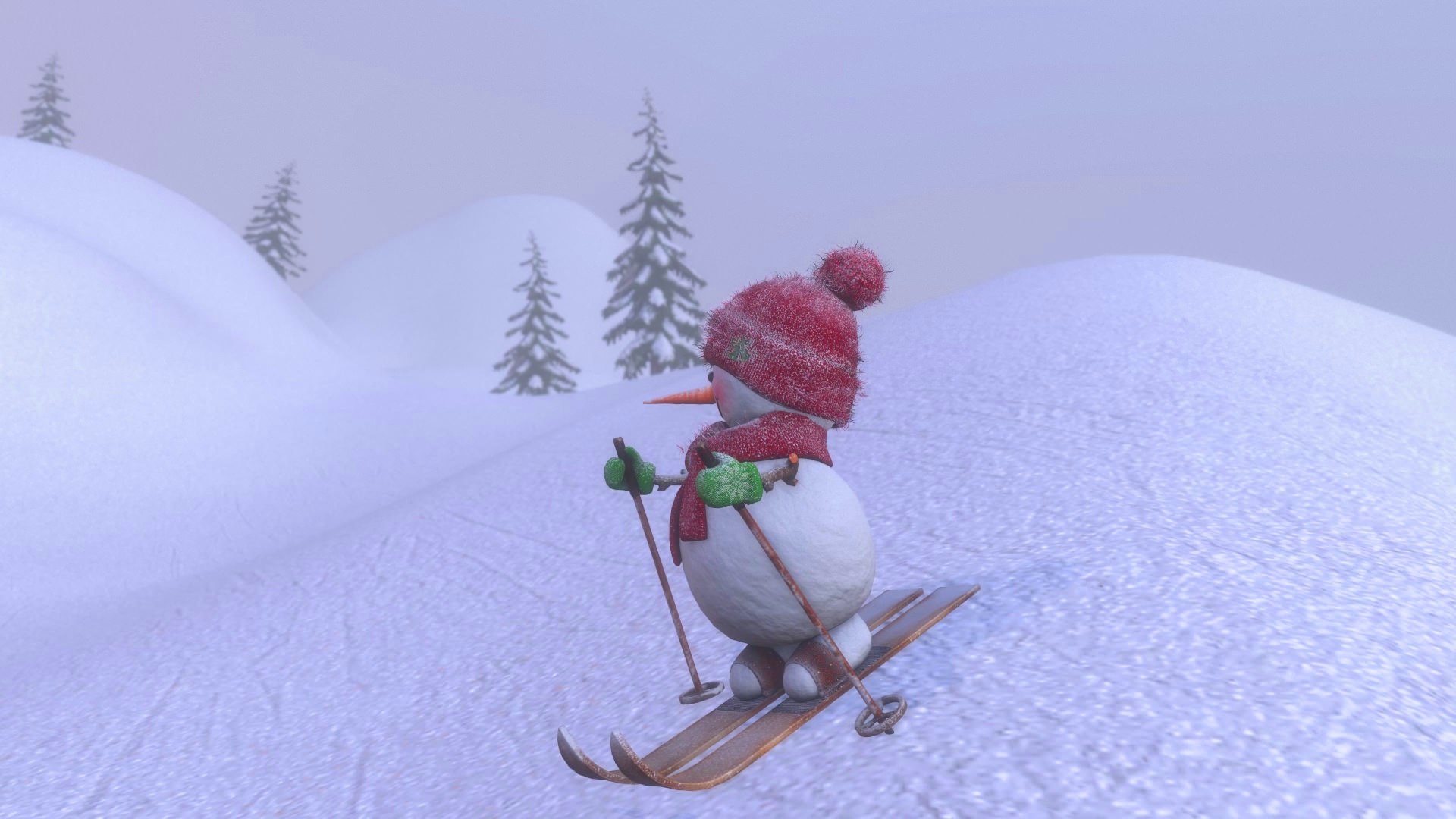 3D Snowman Skier Model - TurboSquid 1505041