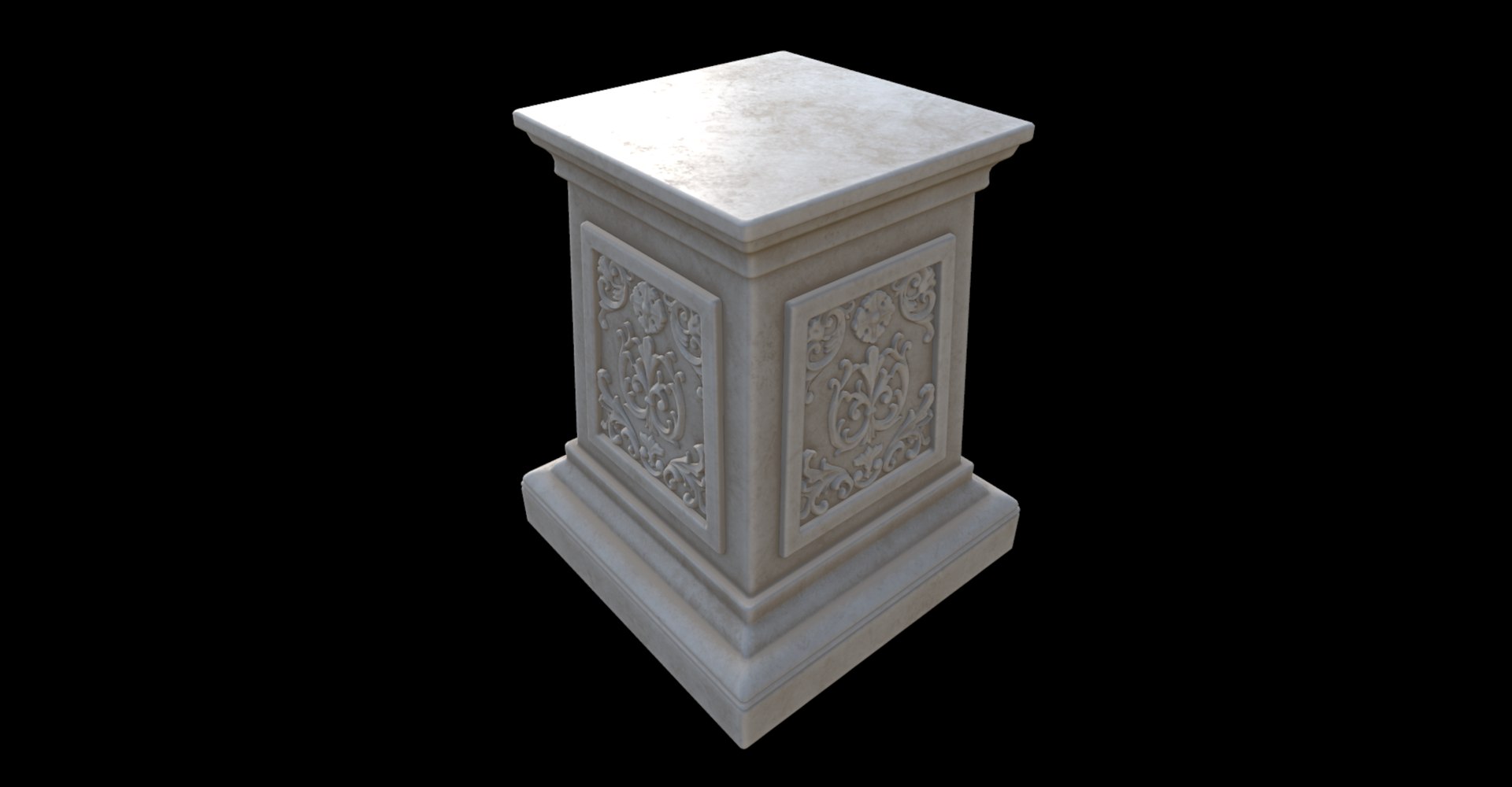 Ornate Stone Pedestal 03 3D Model - TurboSquid 2275939
