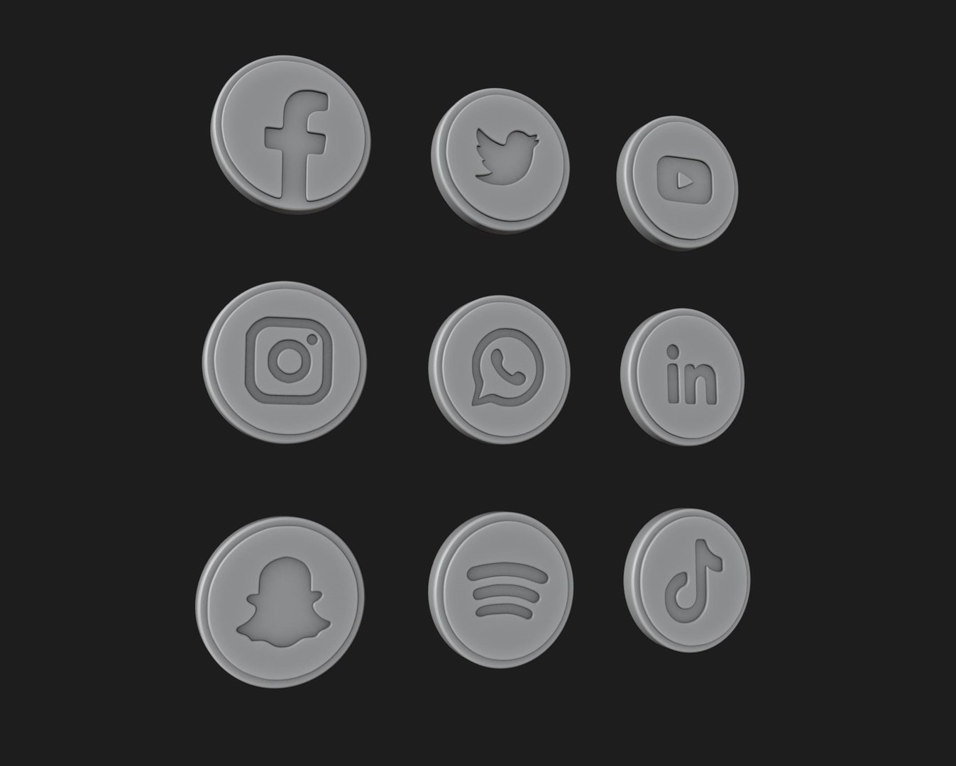 3D Social Media Logos Pack - TurboSquid 2269259
