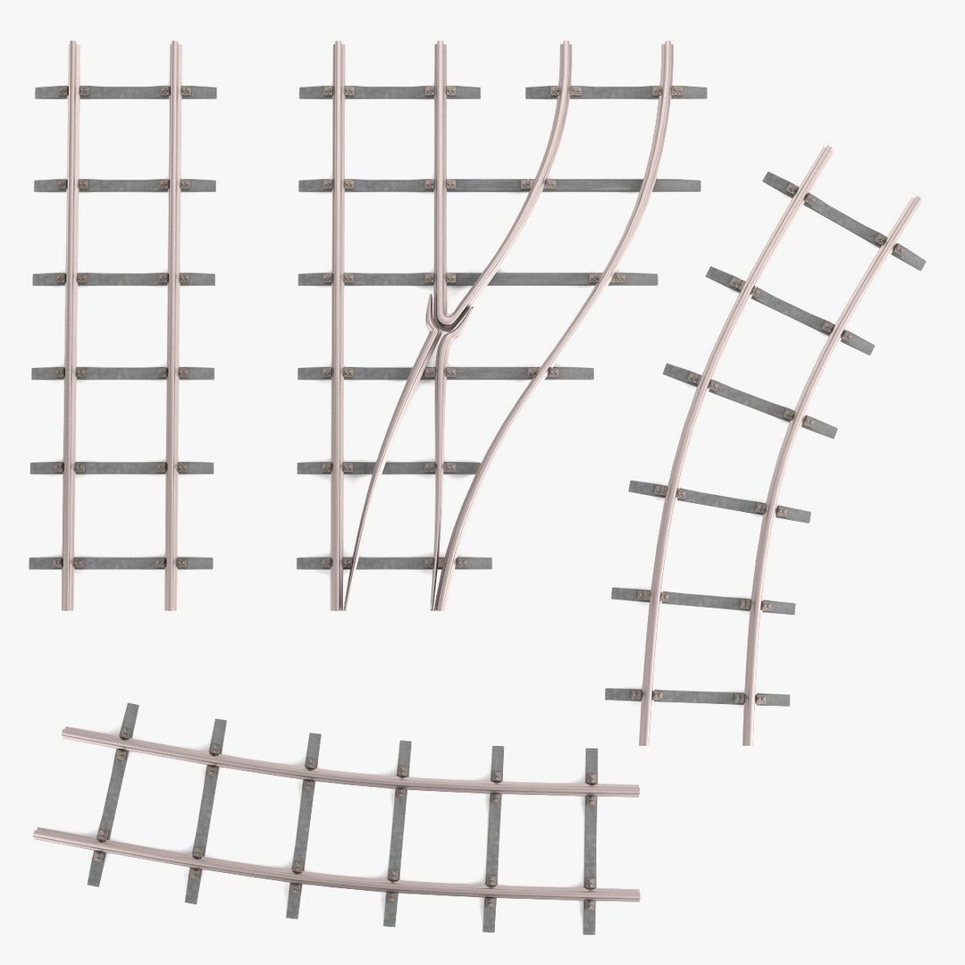 Railway Lines Set 3ds