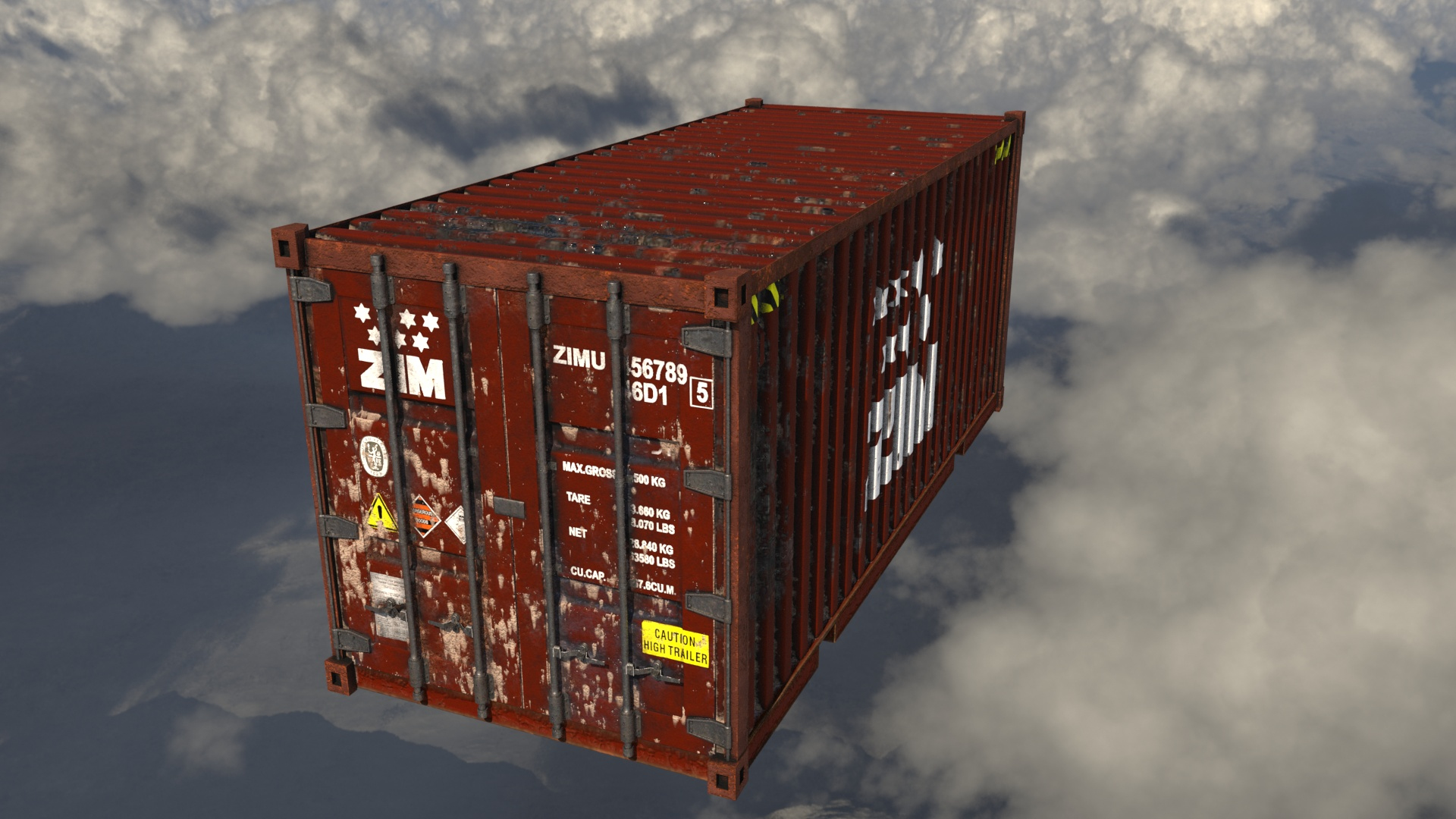 3D Shipping Container Zim - TurboSquid 1495896