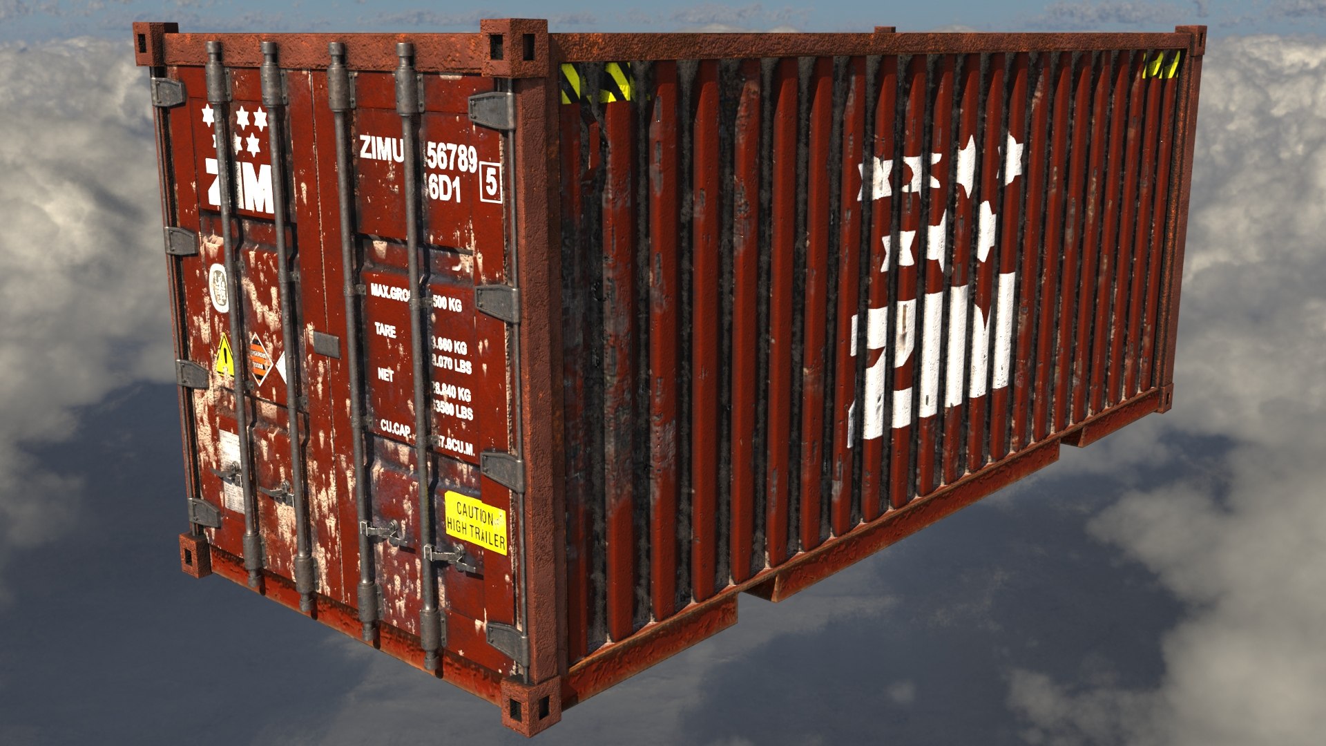 3D shipping container zim - TurboSquid 1495896