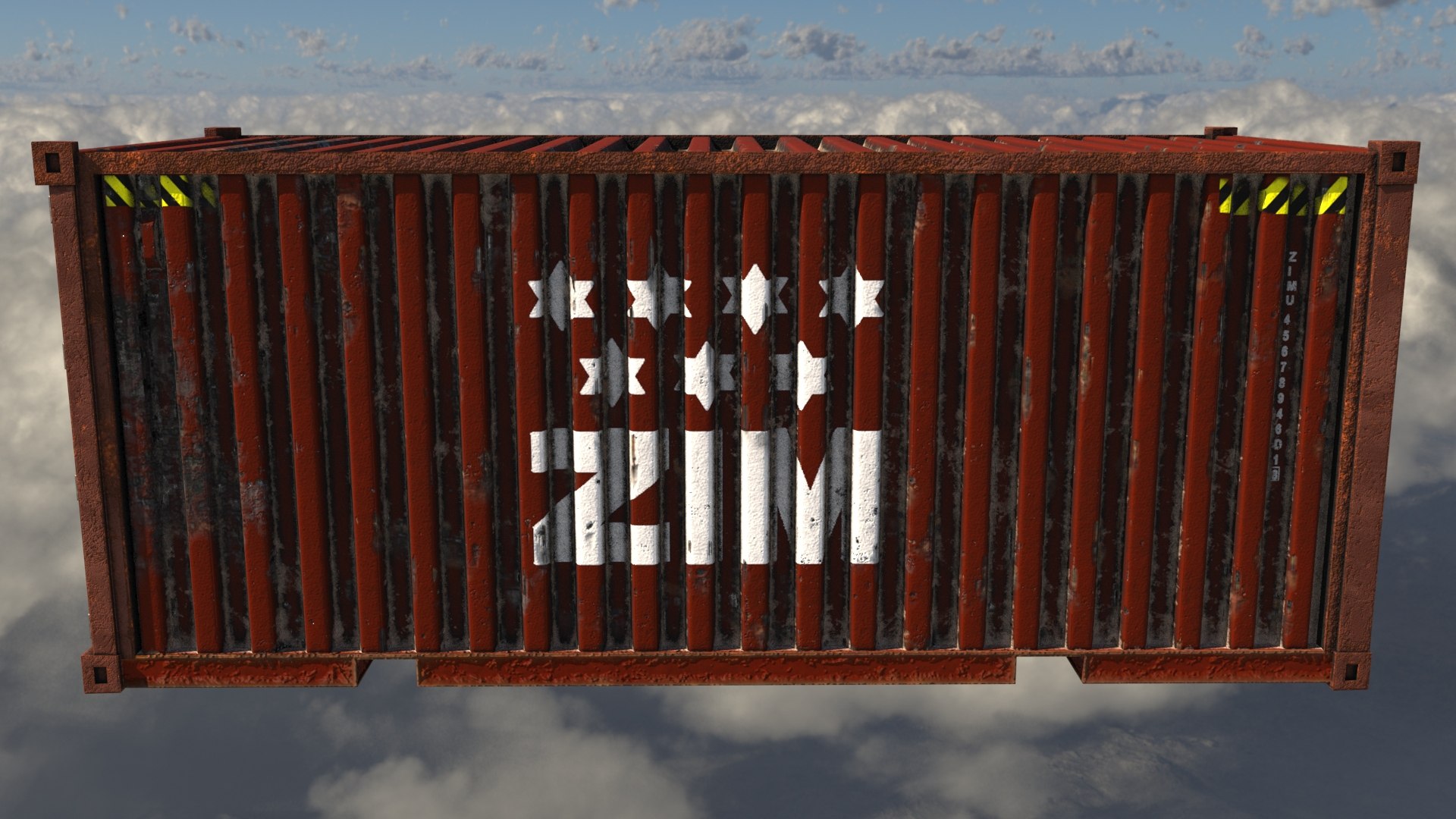 3D Shipping Container Zim - TurboSquid 1495896