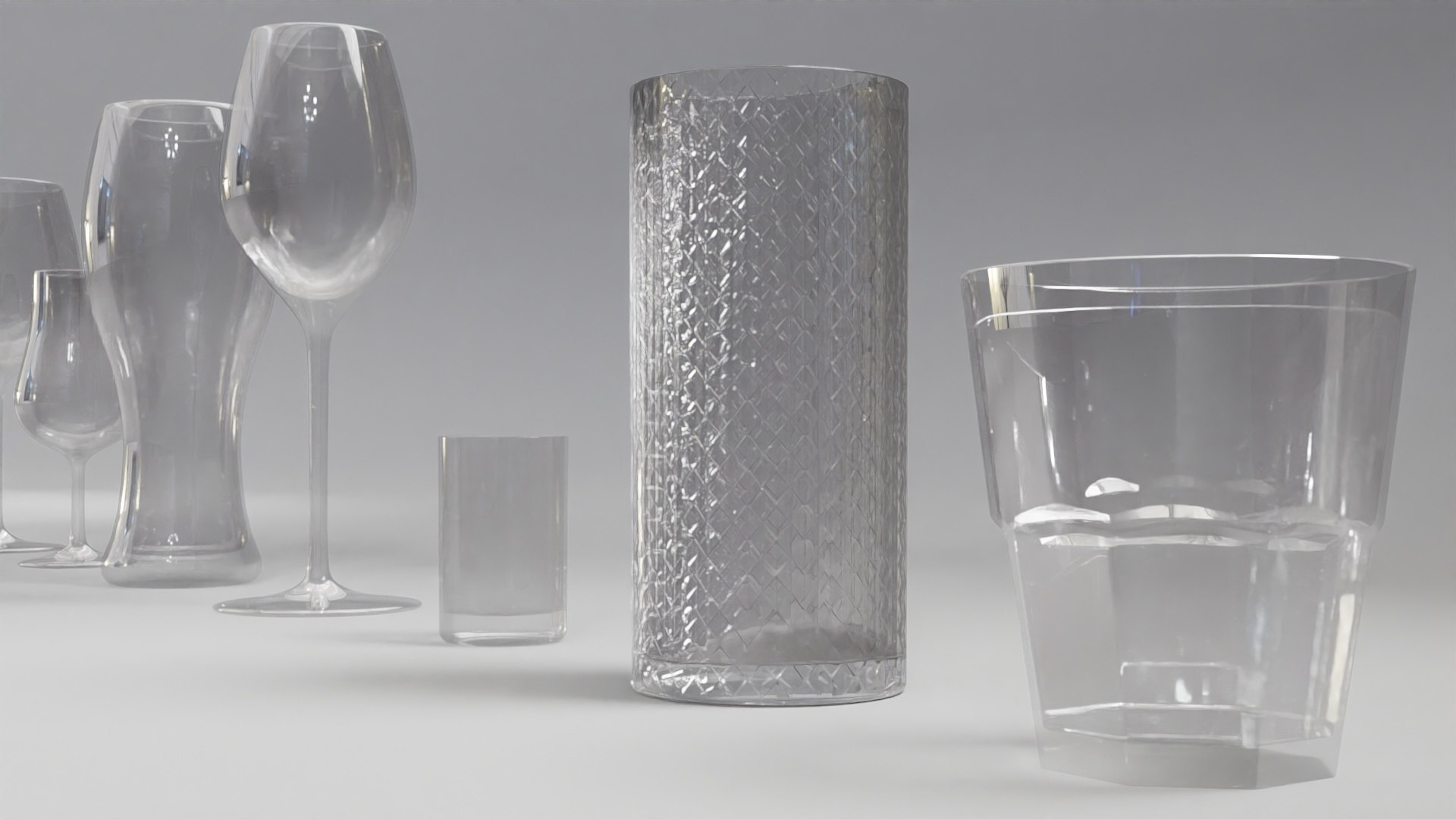 Wine Glasses Set Model - TurboSquid 1449888