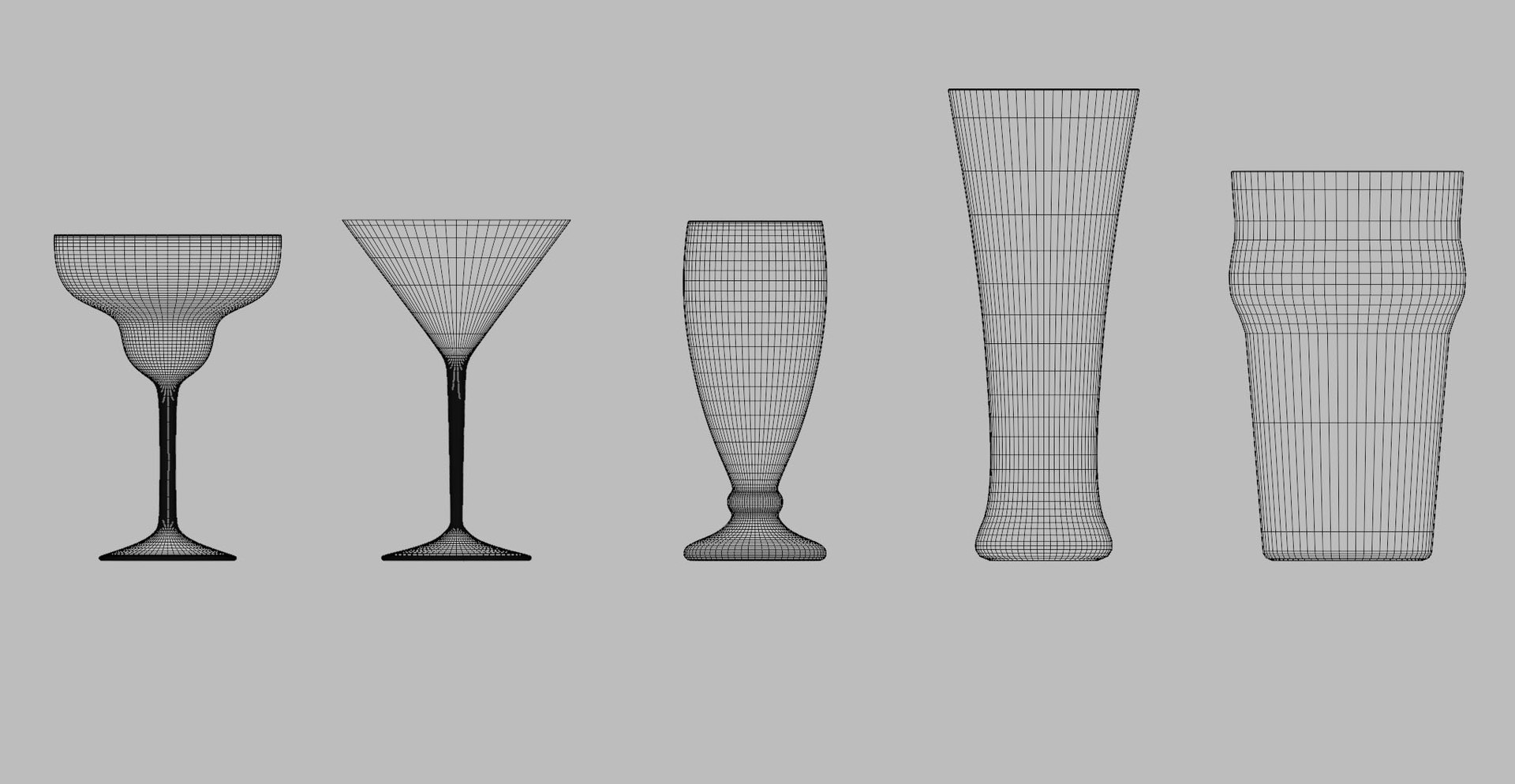 Wine Glasses Set Model - TurboSquid 1449888