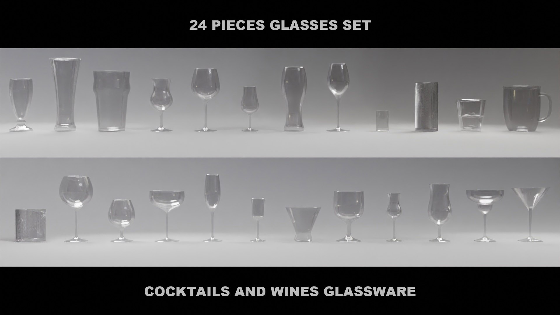 Wine Glasses Set Model - TurboSquid 1449888